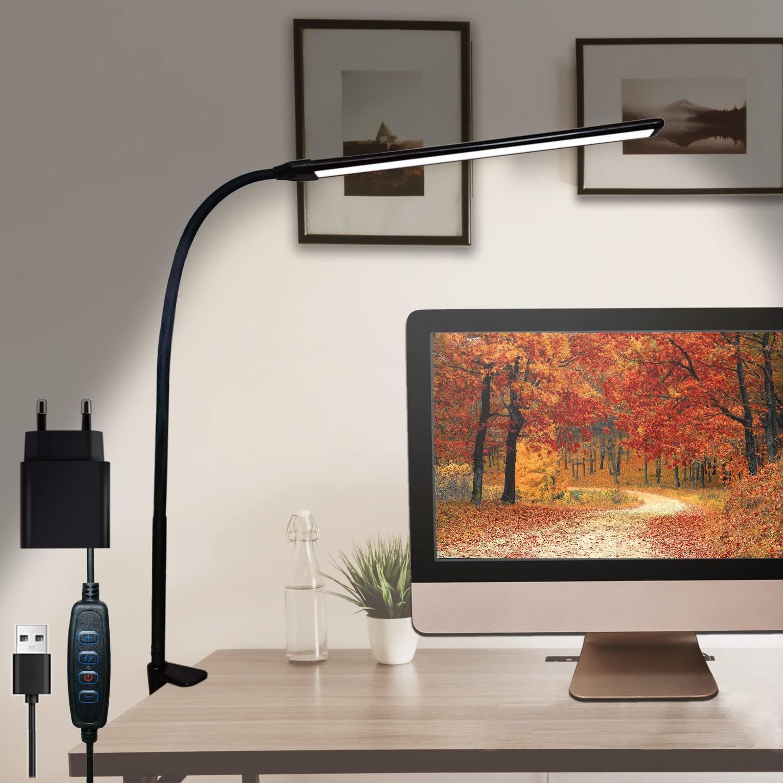 Lampe De Bureau Led, 3 Modes De Couleur 10 Niveaux De Luminosité Lampe ...