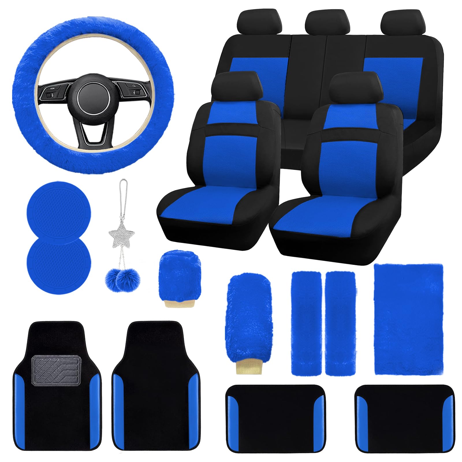 Snapklik.com : JINGSEN Car Seat Cover Full Set For Women