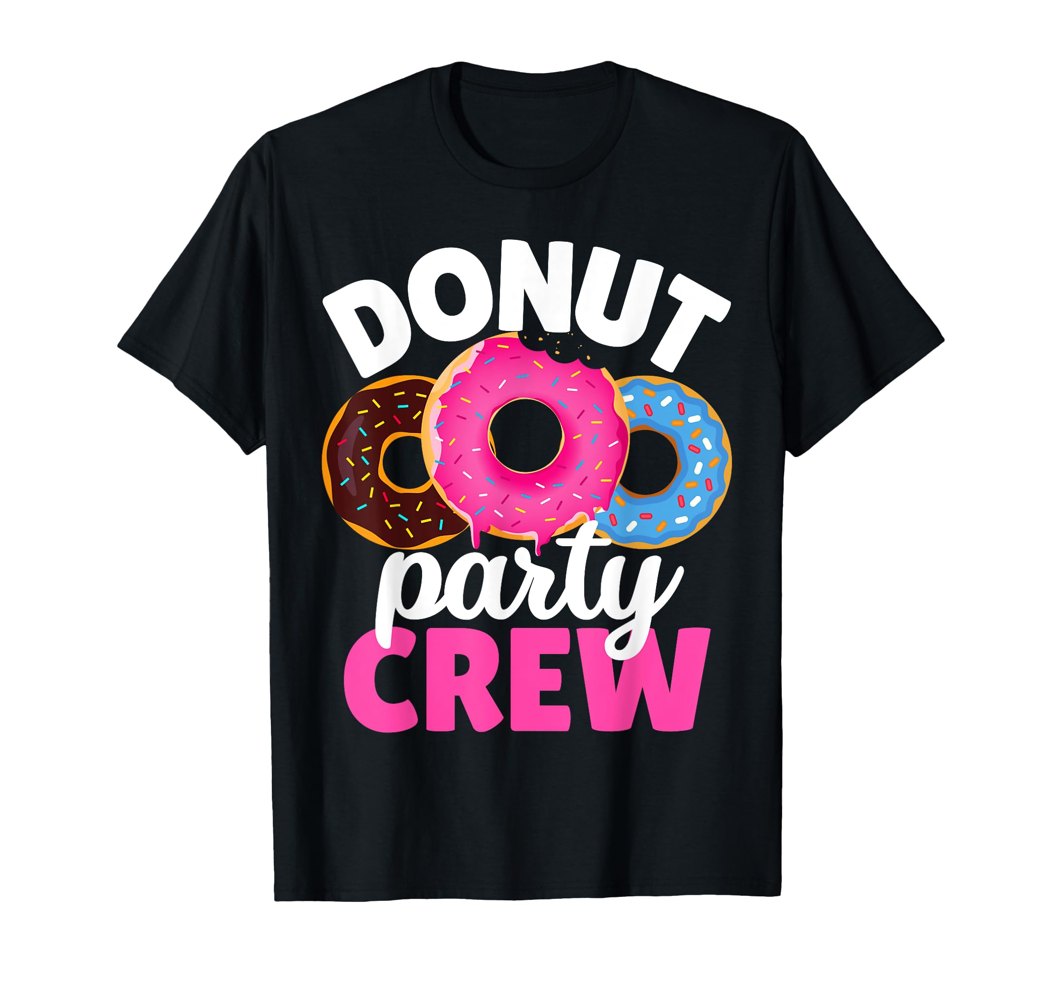 Amazon.com: Funny Donut Party Crew Family Girl Birthday Dad Mom Squad T ...