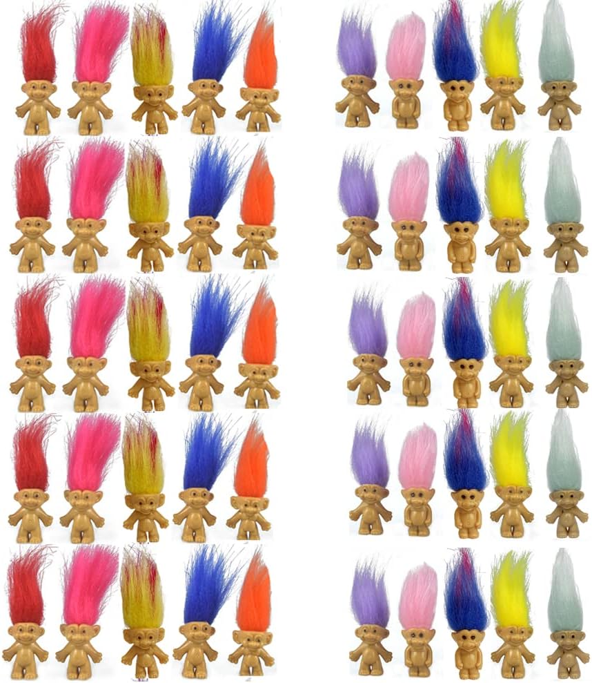 Amazon.com: Yintlilocn 50PCS Mini Troll Dolls, PVC Vintage Troll Doll ...