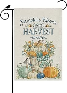 Amazon.com : ZAEW Fall harvest Garden Flag Pumpkin Small Burlap 12x18 ...