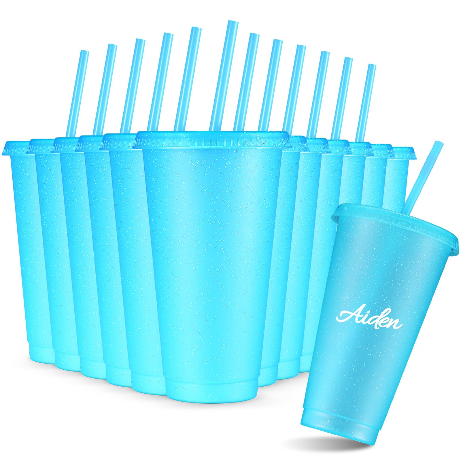 Amazon.com: Amyhill 12 Pcs Reusable Glitter Cups with Lids and Straws ...