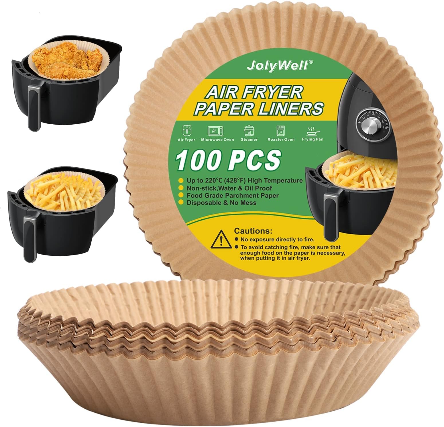 Amazon.com: QUANSHANGJU Air Fryer Paper,100 Pcs Non-stick Parchment ...