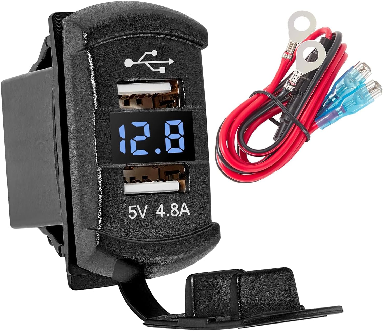 Amazon.com: Anina Rocker Switch Style Dual USB Car Charger Port, 12V ...