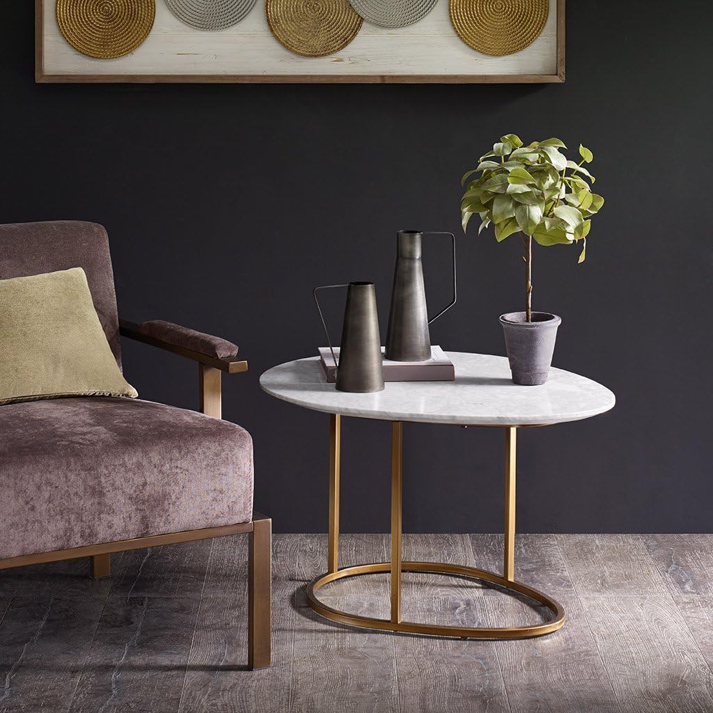 Amazon.com: 510 Design Leni Accent Table, White/Gold : Home & Kitchen