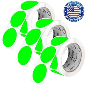 Amazon.com: Perco Neon Green Perforated Round Circle Dot Sticker 2-Inch ...