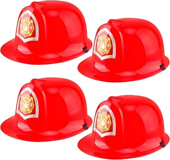 Amazon.com: Cotiny 4 Pack Kids Firefighter Hat Firefighter Children's ...