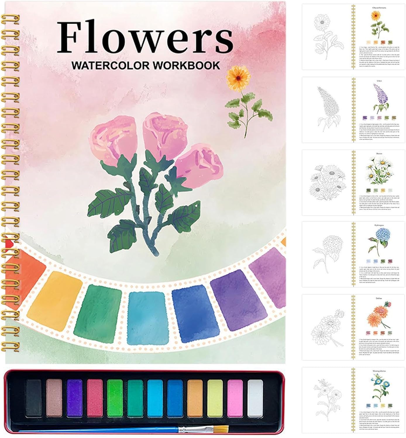 Water Color Workbook - Watercolor Books for Adults Beginners with 12 ...