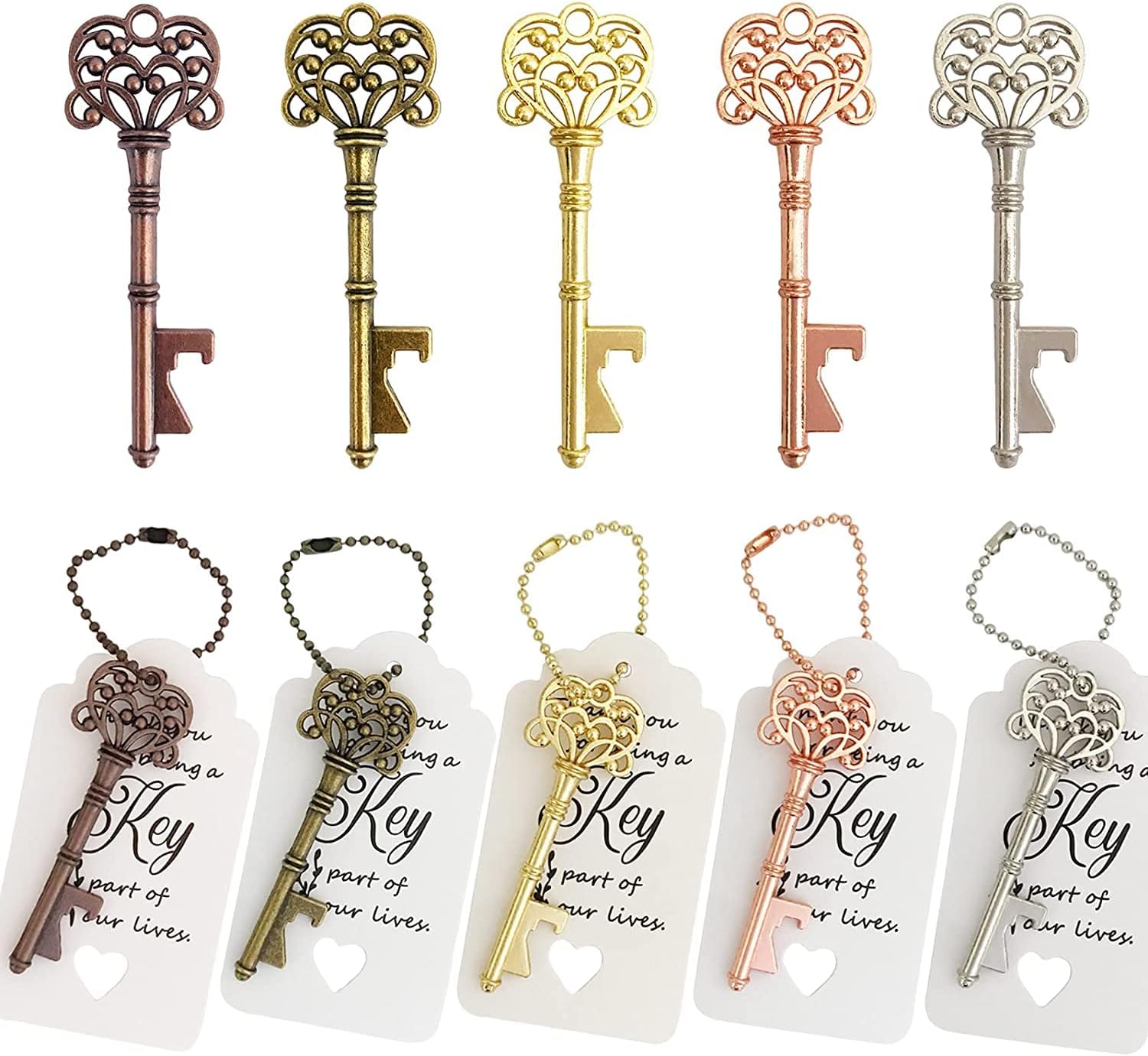 Amazon.com: FAONIE 40 PCS Key Bottle Openers,Vintage Skeleton Key ...