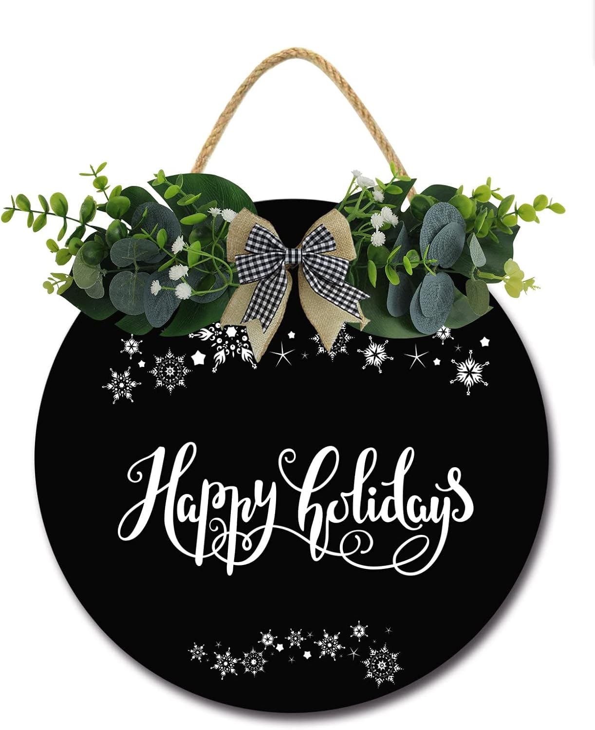 Amazon.com: Happy Holidays Sign for Front Door Hanging Seasons Sign ...