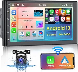 Amazon.com: Inefala 8-Core 4+64G Android Double DIN Car Stereo, Wireless CarPlay & Wireless ...