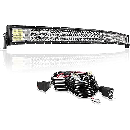 Amazon.com: FEELON 5D 52'' inch Curved LED Light Bar + 4'' inch White ...