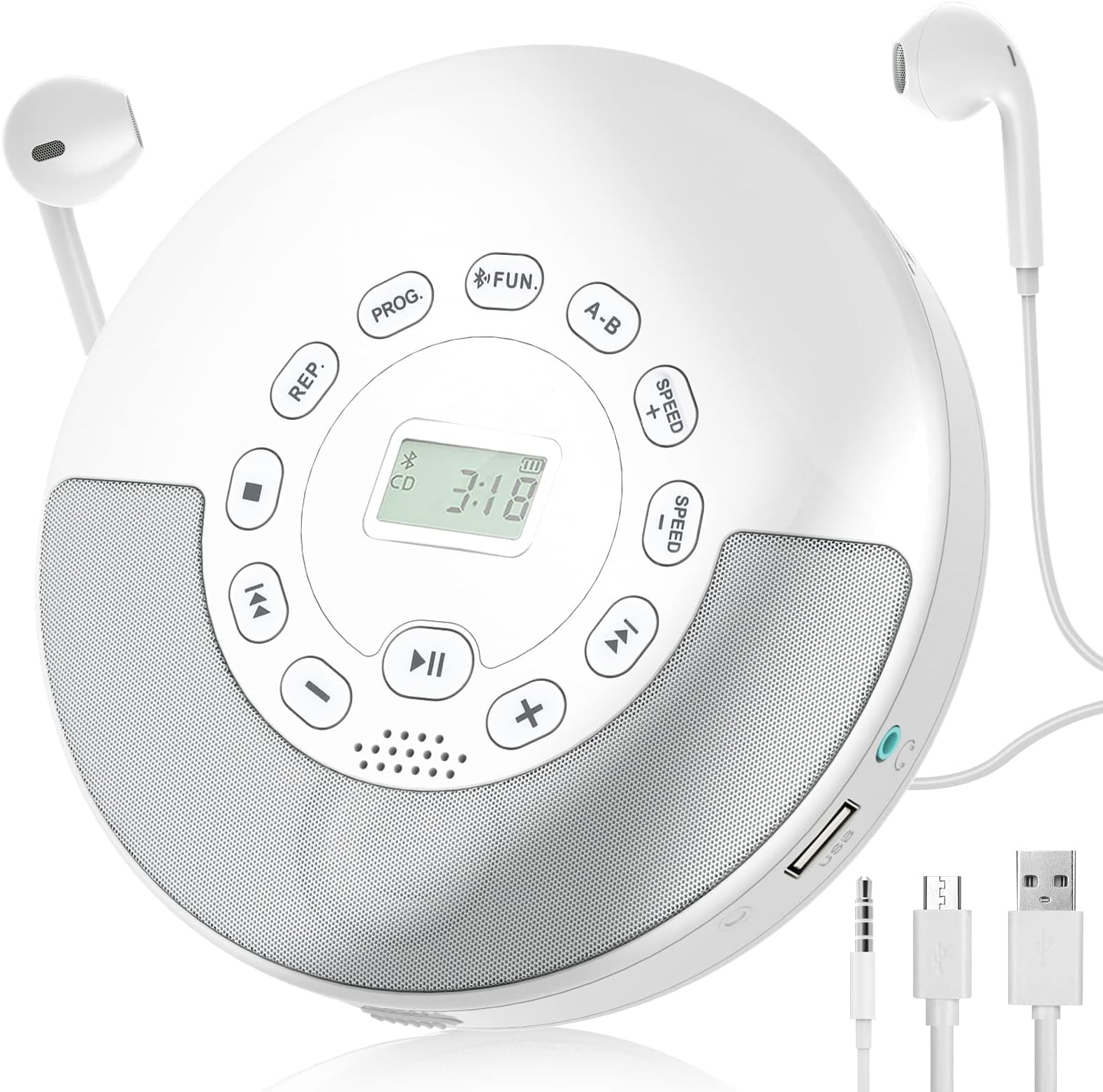 Amazon.com: ARAFUNA Portable CD Player with Dual Stereo Speakers ...