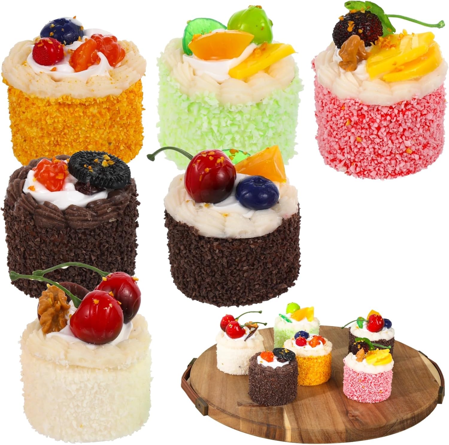 Amazon.com: Homaisson Artificial Fake Cupcakes, 6 PCS Fake Mousse ...