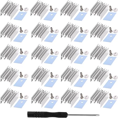 VooGenzek 20 PCS TO-220 Aluminum Heatsink & Insulator/Mounting Kits for ...