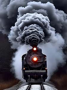 Amazon.com: SKRYUIE 5D Train Diamond Painting Kits - DIY Diamond Art ...