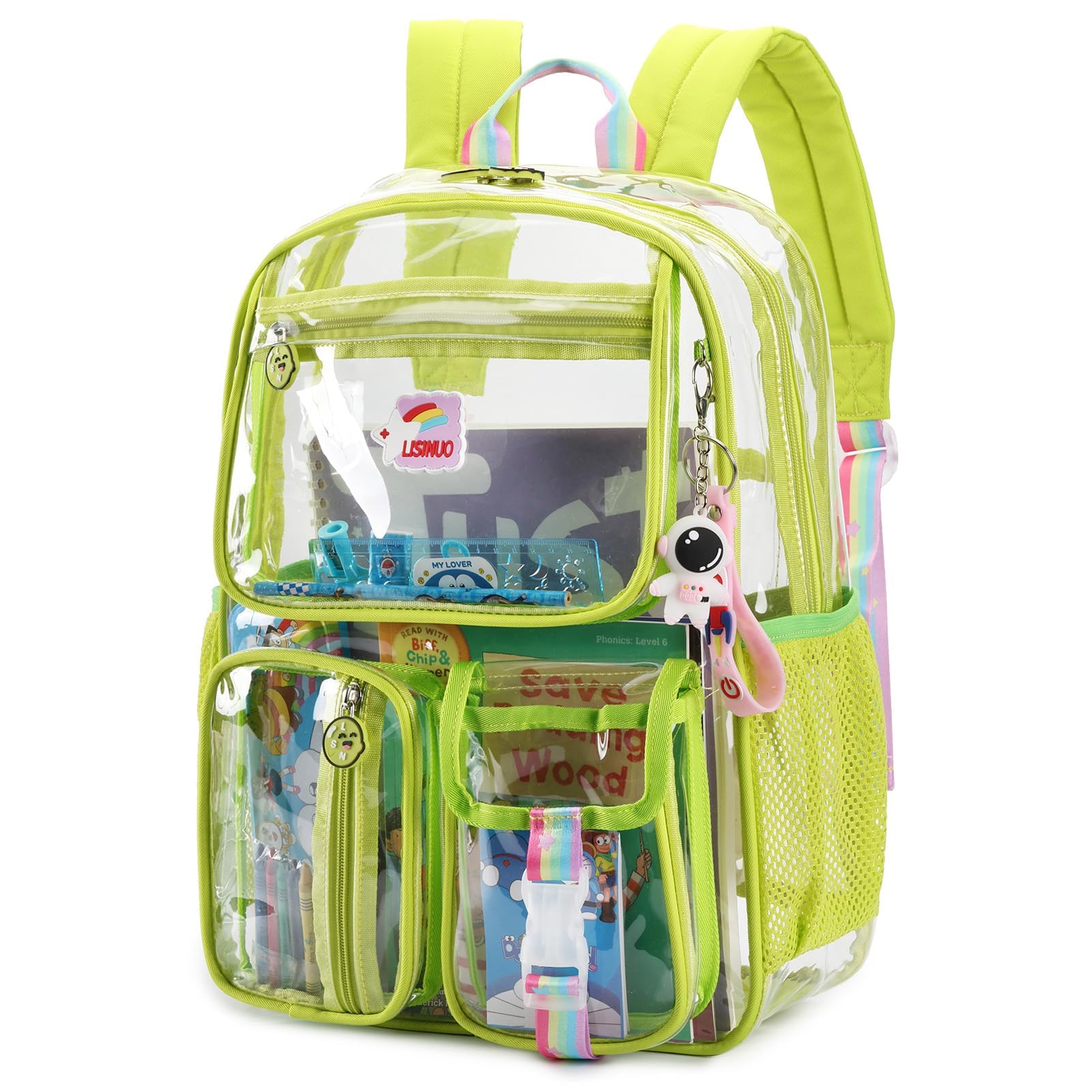 Amazon.com | LISINUO Clear Backpack Heavy Duty,Transparent Backpacks ...