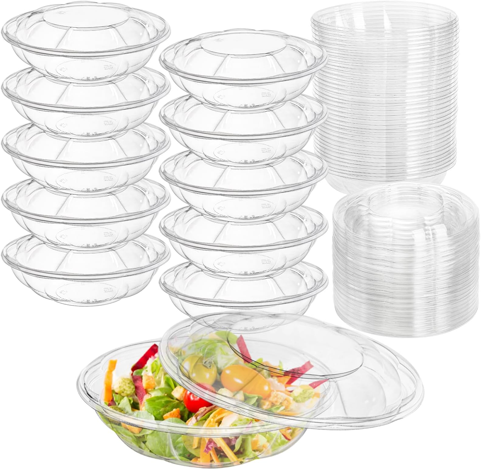 Amazon.com | Comfy Package [32 oz. - 50 Count] Clear Plastic Salad ...