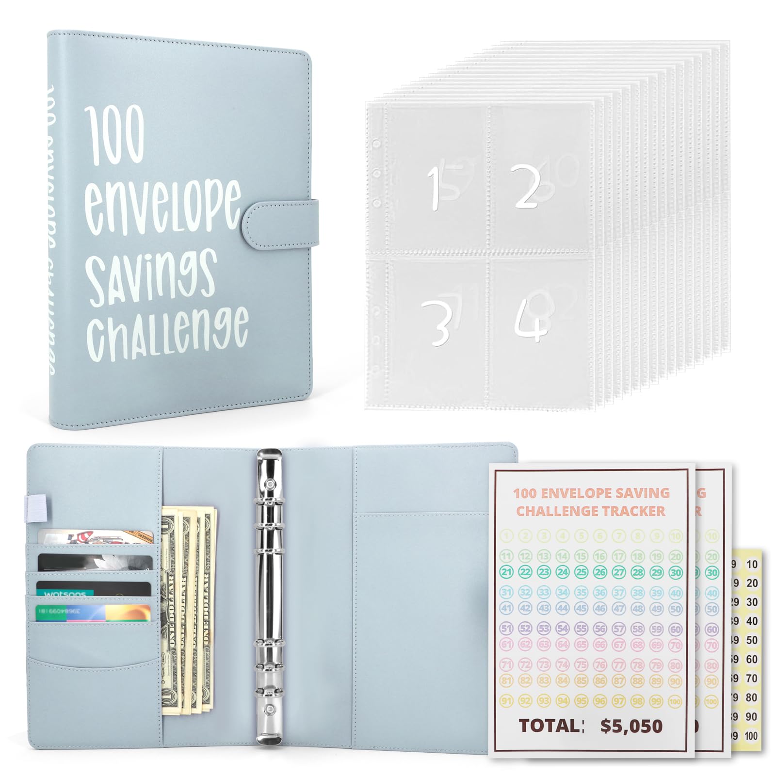 Snapklik.com : 100 Envelope Money Saving Challenge, Savings Challenge Book