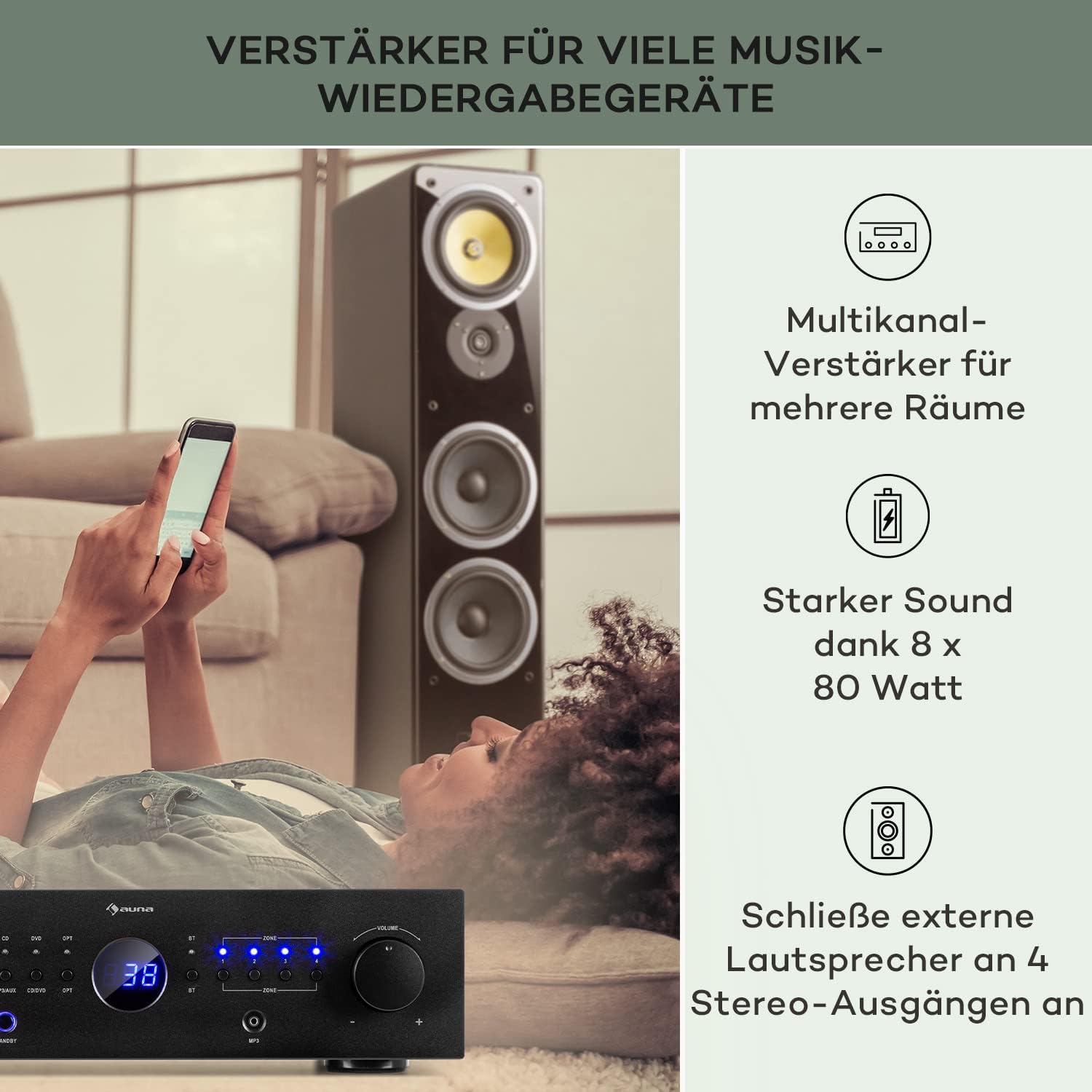 Auna Hifi Amplifier with Bluetooth Hi-Fi Stereo Mini Philippines | Ubuy