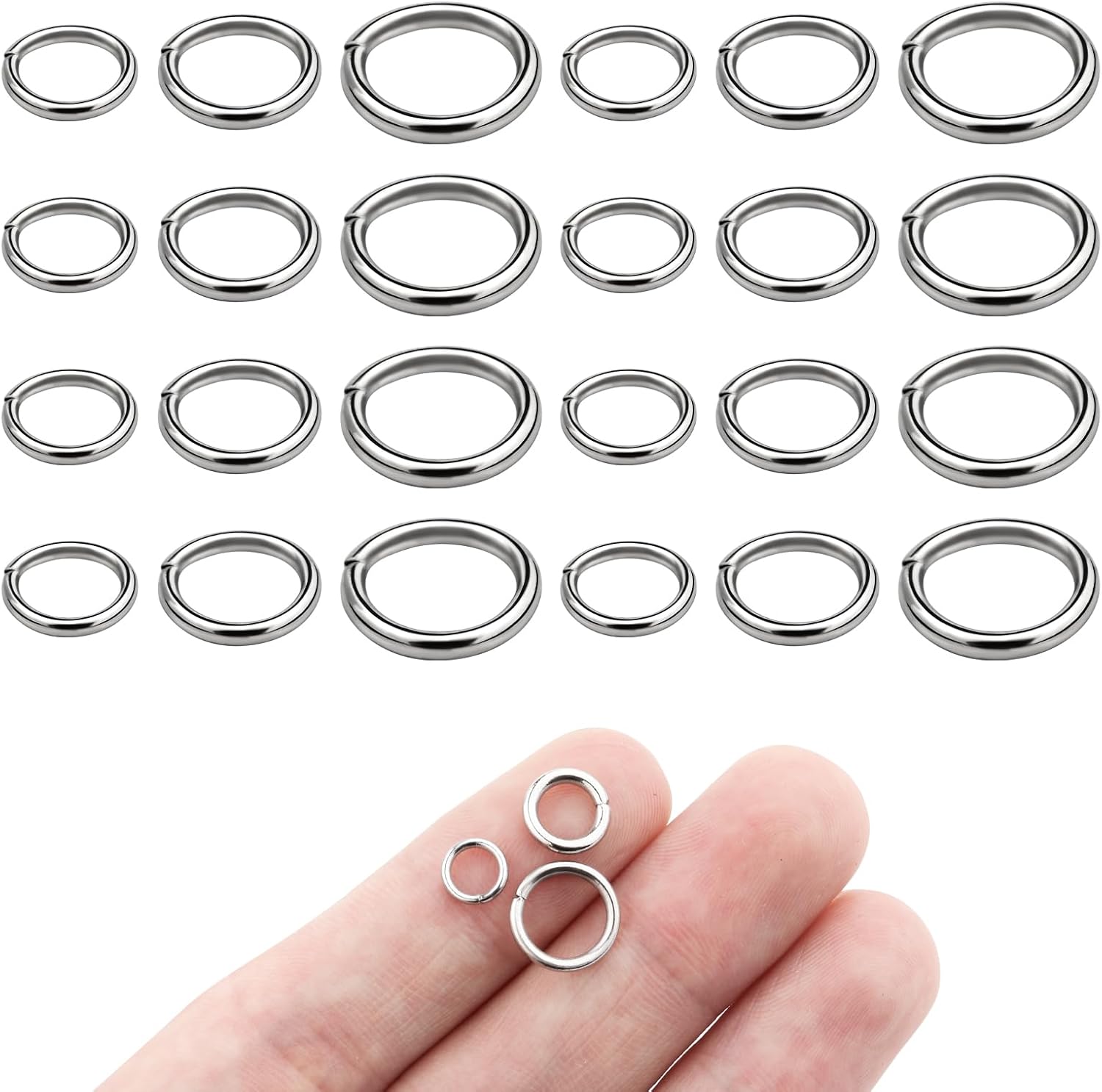 Amazon.com: SAKDWUR 300Pcs Stainless Steel Jump Rings - 6mm 8mm 9mm ...