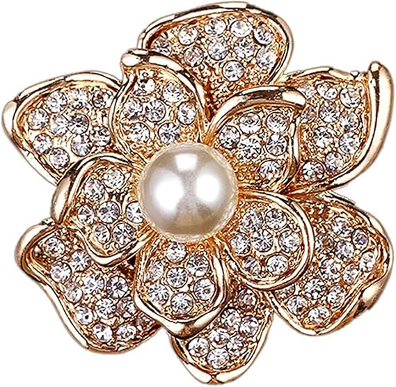 Brooches for Woman with Pearl Flower Rose Gold Brooches Pins Pin ...