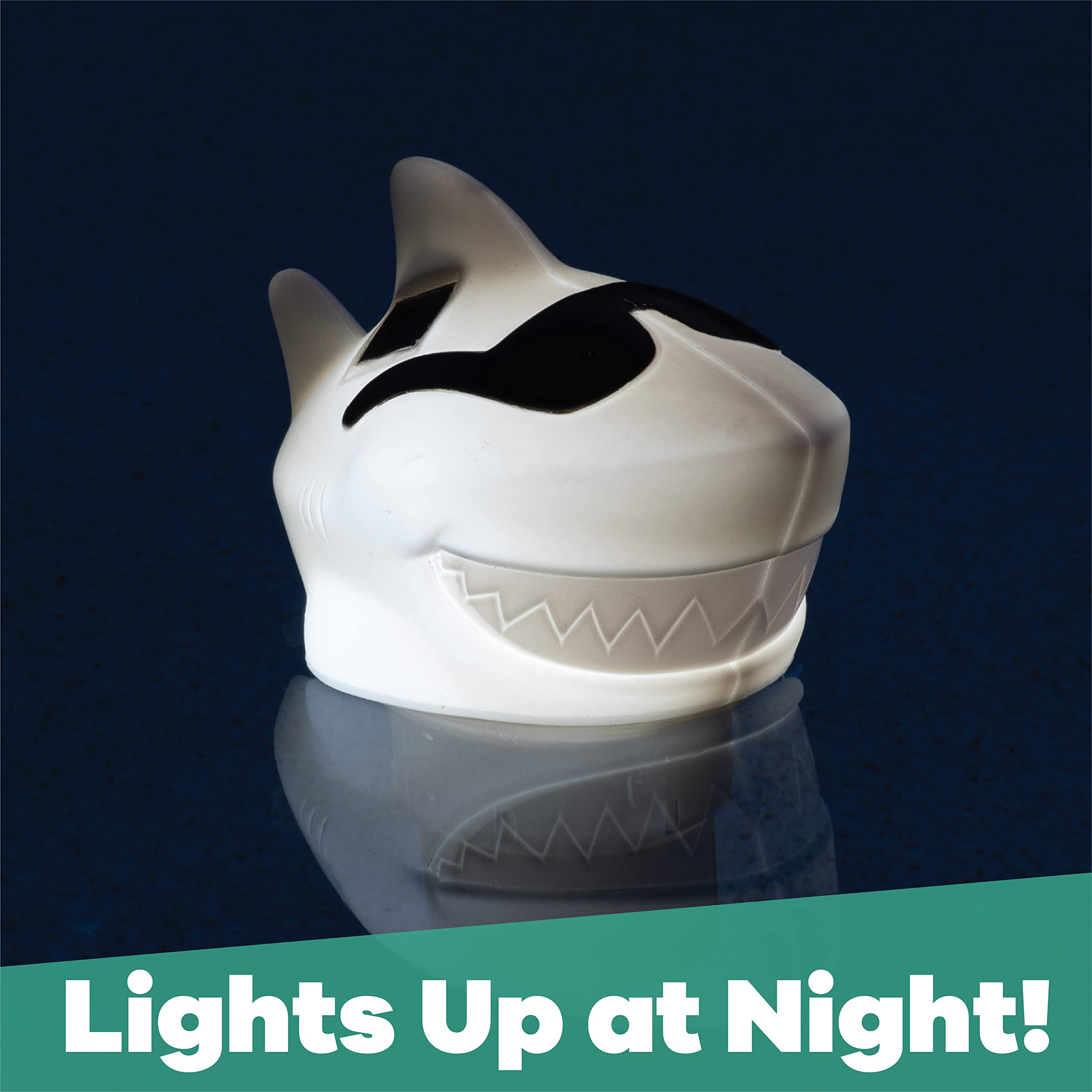Snapklik.com : Solar Light-Up Shark Mid-Size Chlorine Floater