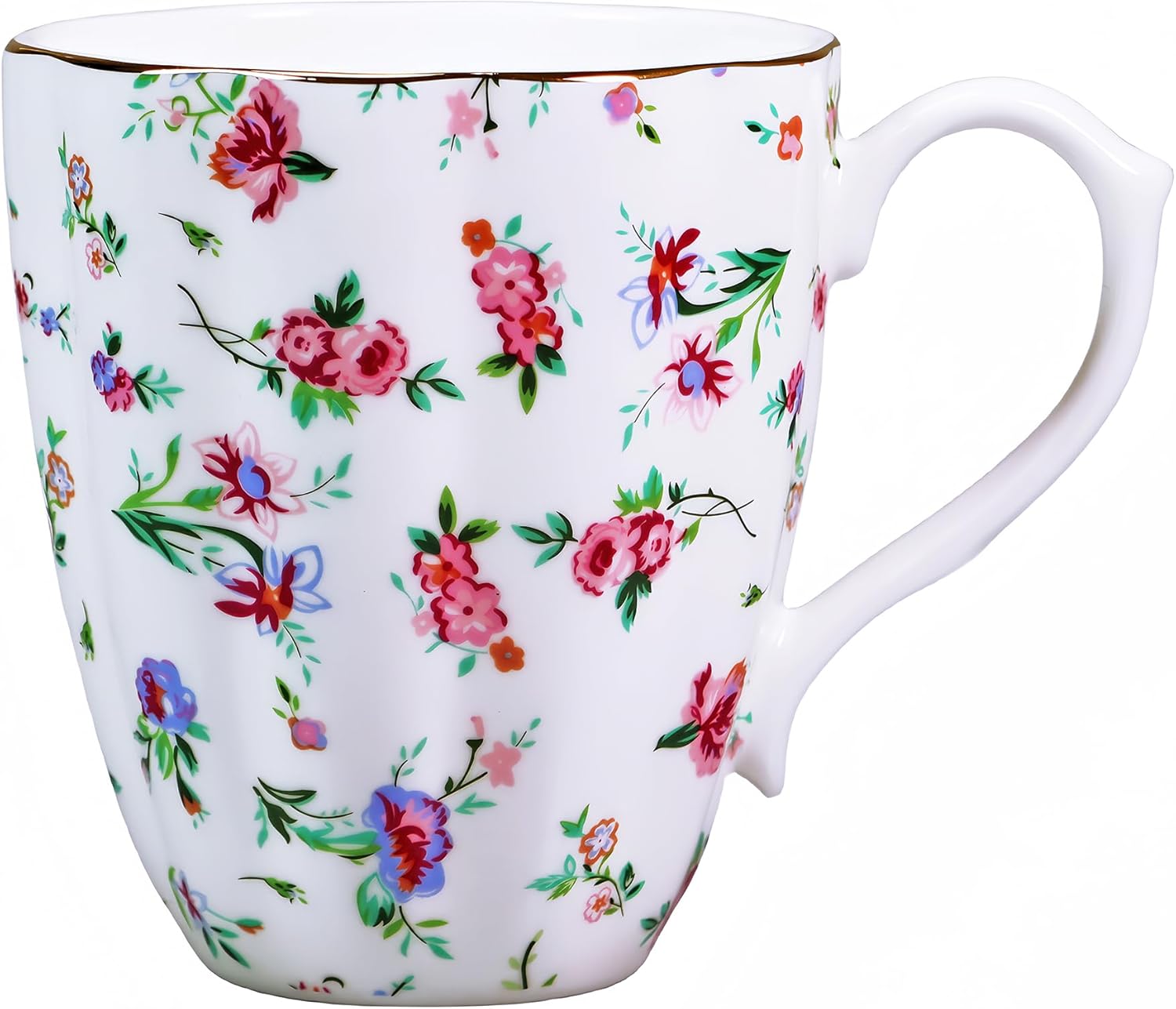 Amazon.com: PMNING 14oz Floral Mug Porcelain Coffee Tea Cups - Novetly ...