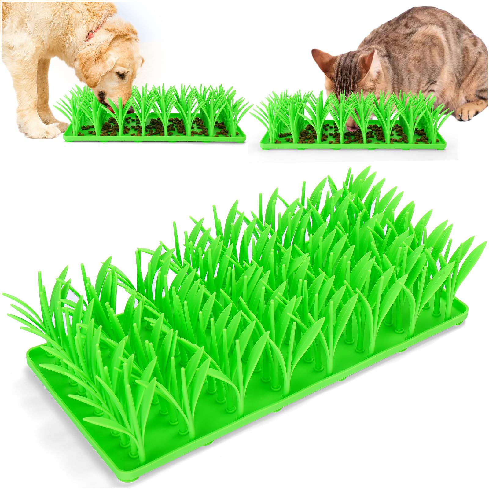 Amazon.com: Juome Silicone Grass Mat for Cats - Silicone Cat Grass Slow ...