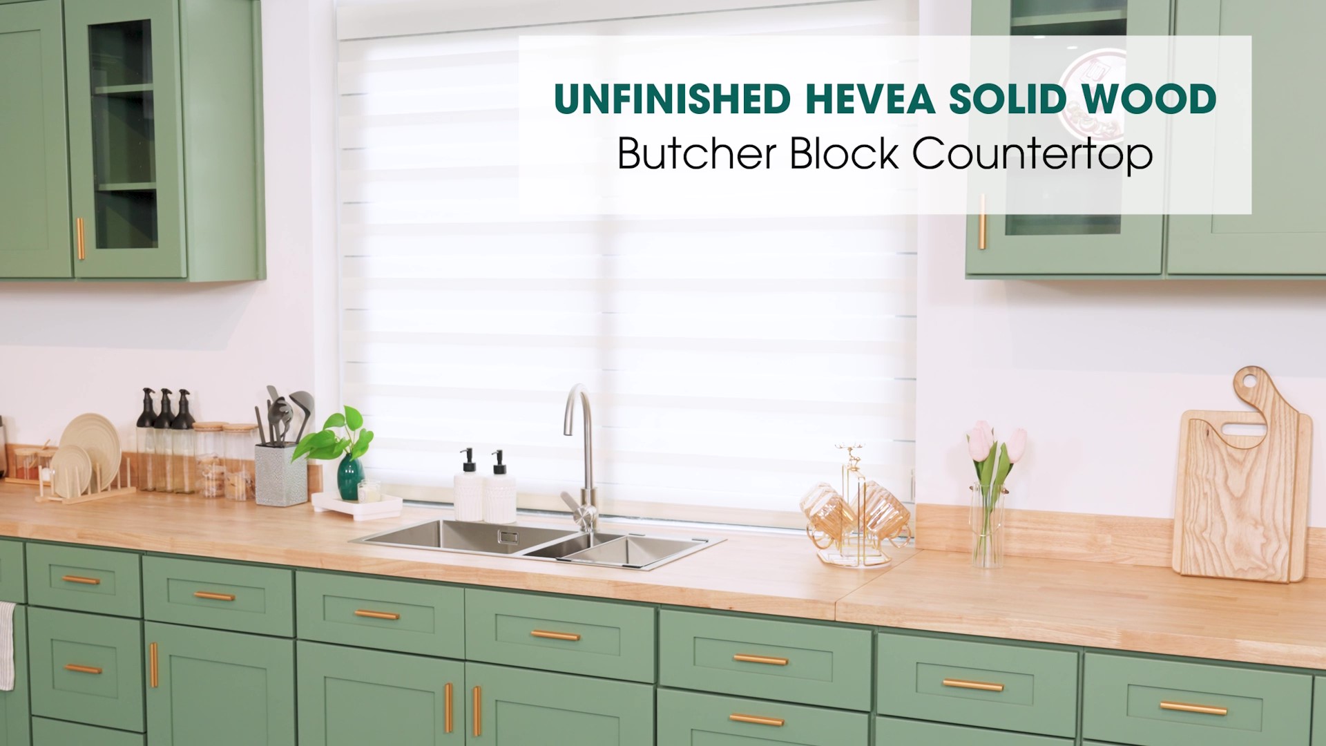 Watch Bme Unfinished Hevea Solid Hardwood Butcher Block Countertop on ...
