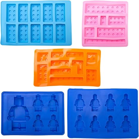 Amazon.com: Minifigure Multi Building Blocks Ice Cube Trays & Candy ...