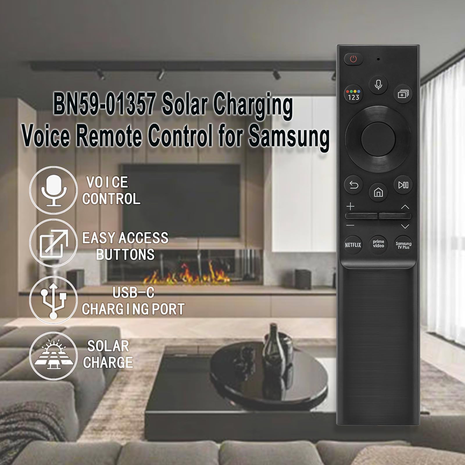 JKZTJOF BN59-01357A Solar Remote Control for Samsung Smart TV ...