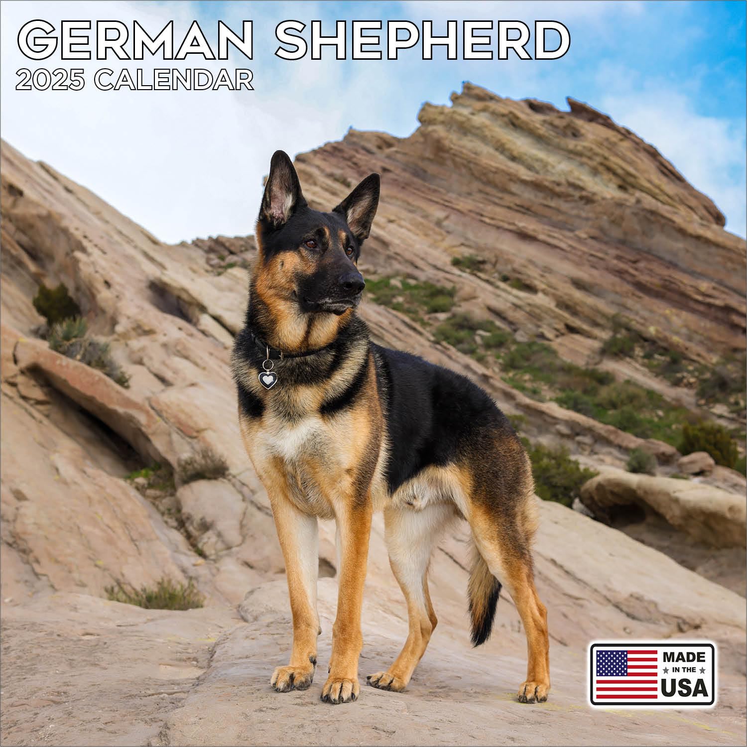 2026 German Shepherd Calendar - Dog Breed Wall Calendar - 12 x 24 Open ...