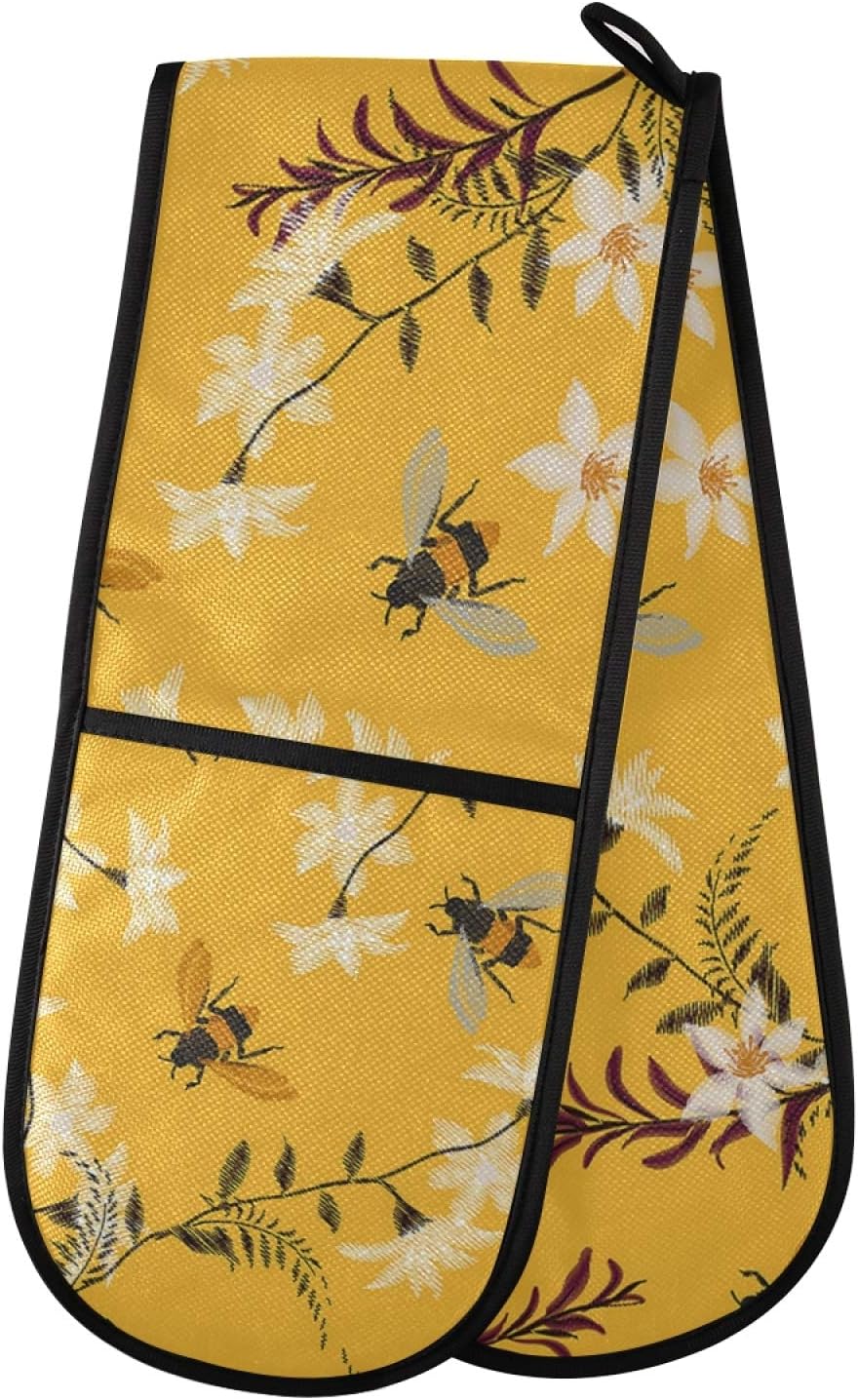 Amazon.com: Kitchen BBQ Double Oven Mitts Gloves | Extra Long & Thick ...