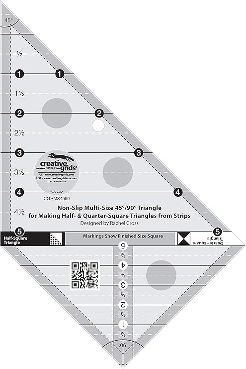 Amazon.com: Creative Grids Multi Size Triangle 45 and 90 Degrees Quilt ...