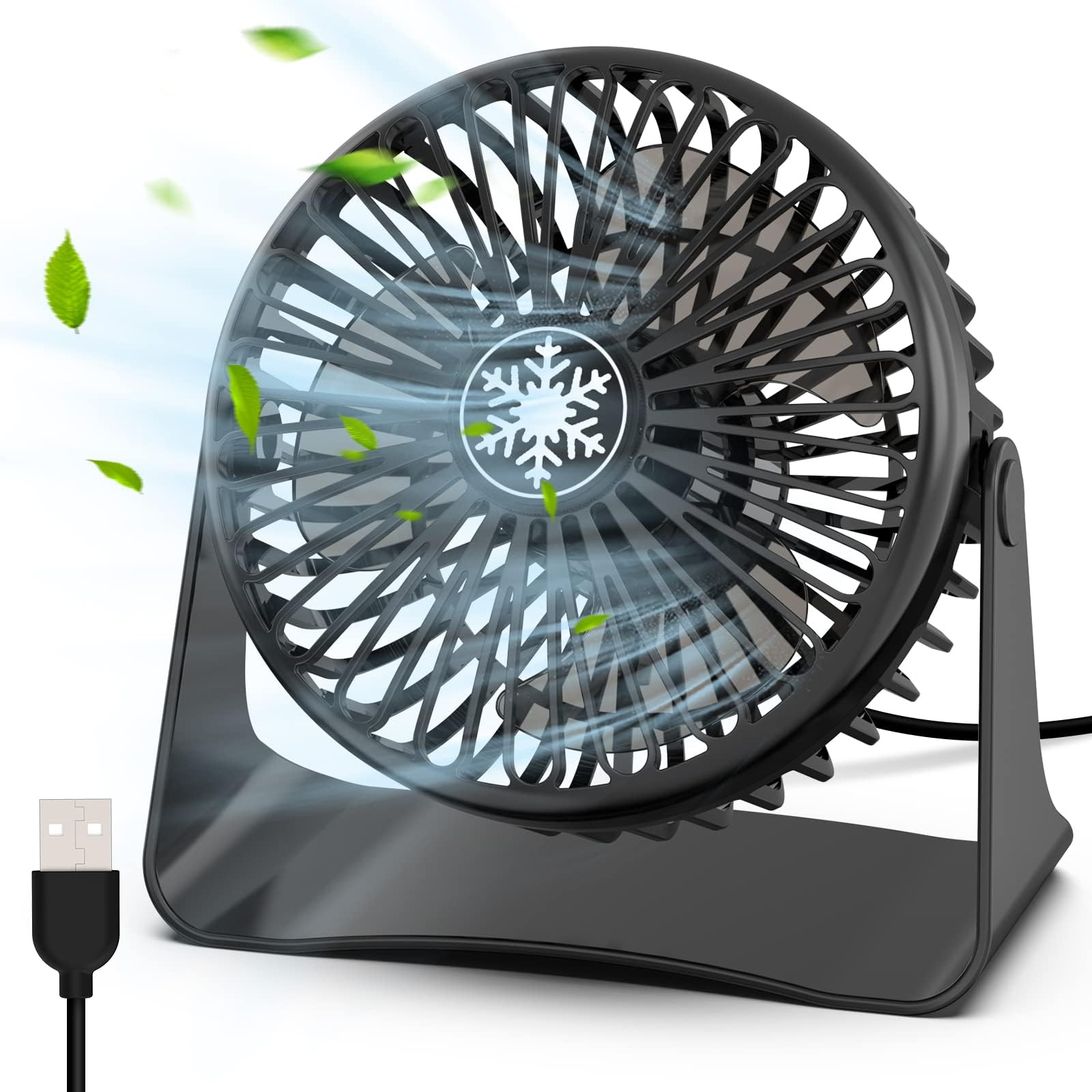 TedGem Mini Ventilateur USB, Silencieux, Portable, 3 Vitesse Réglable ...