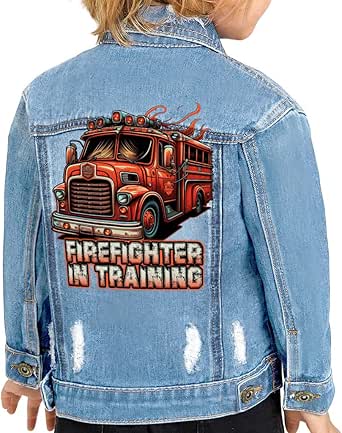 Amazon.com: Firefighter in Training Toddler Denim Jacket - Themed Jean ...