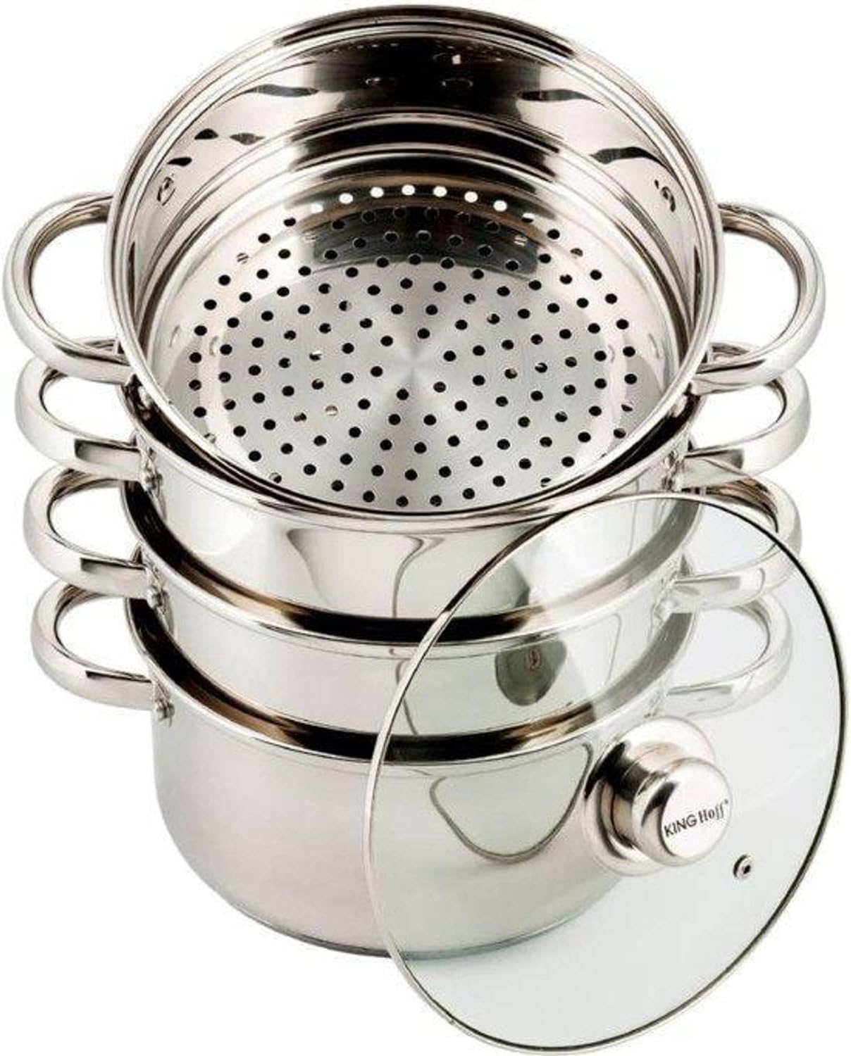 Kinghoff Mantowarka Dampfkocher Set Induktion Dampfgarer Glasdeck 5 ...