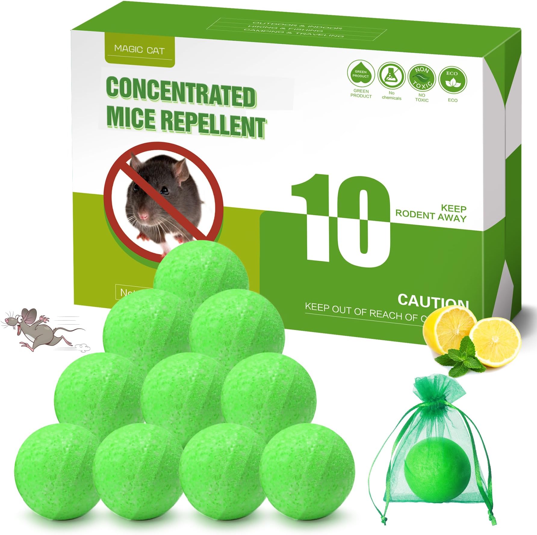 Amazon.com : MAGIC CAT Rodent Repellent Peppermint Oil to Repel Mice ...