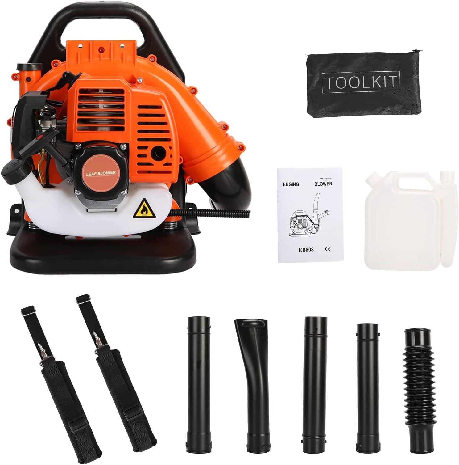 Amazon.com: Backpack Leaf Blower, 63CC 665 CFM 3HP 2-Stroke Engine Gas ...