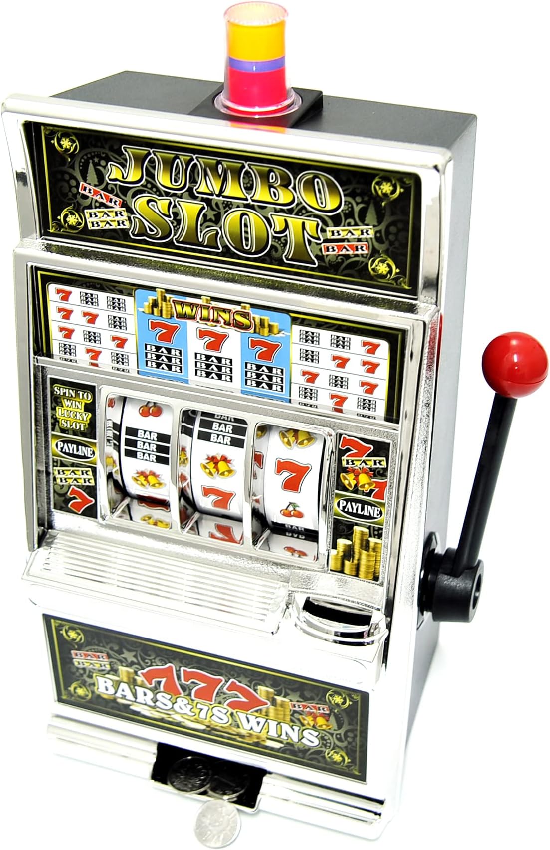 Amazon.com: PowerTRC Jumbo Slot Machine Coin Bank | Casino Toy Slots ...