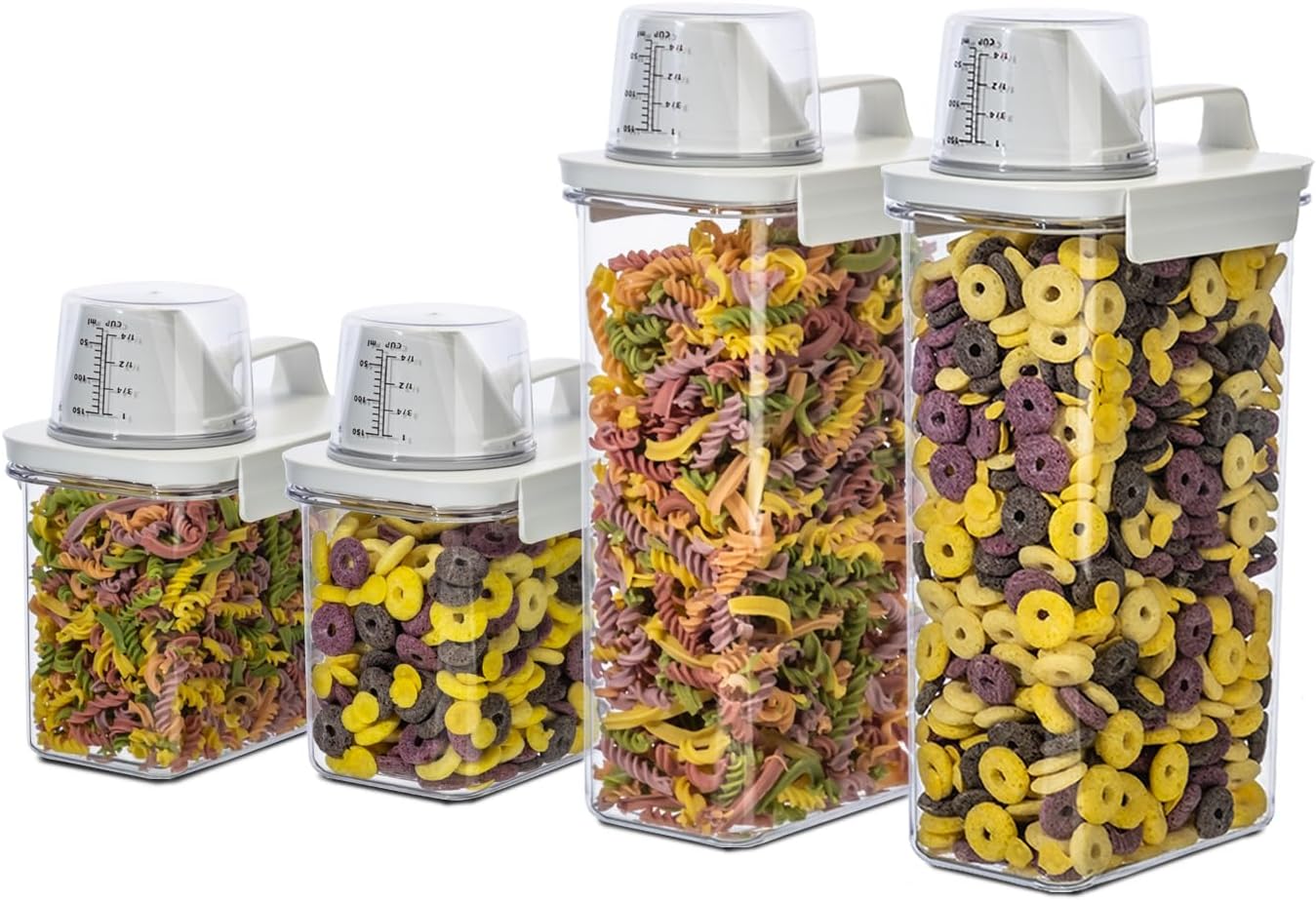 Amazon.com: XhOSLAnd Cereal Storage Container Set (Measuring Cups ...