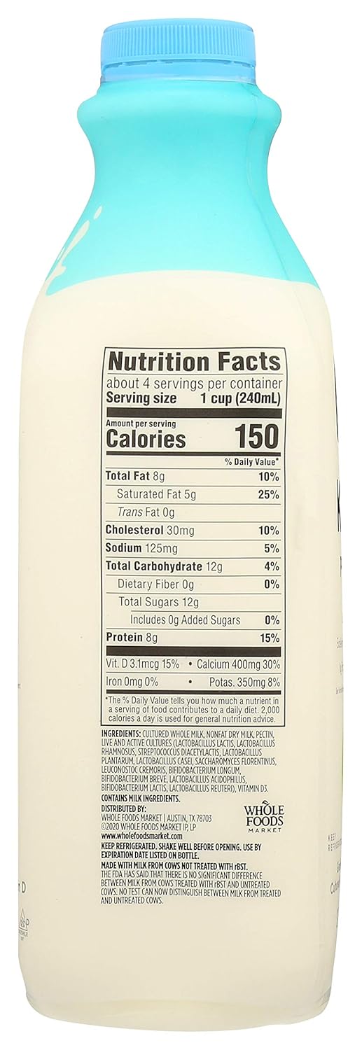 365 by Whole Foods Market Leche entera llana 32 onzas líquidas – Yaxa ...