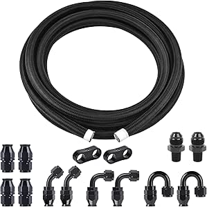 Amazon.com: EVIL ENERGY 8AN PTFE Fuel Line Kit, E85 Nylon Braided Fuel ...