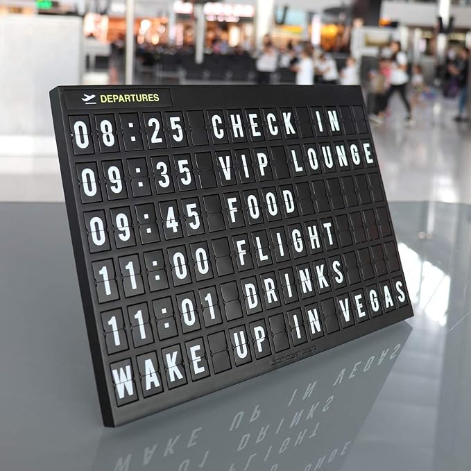 Airport Style Flight Message Board Black. Arrivals and Departures ...