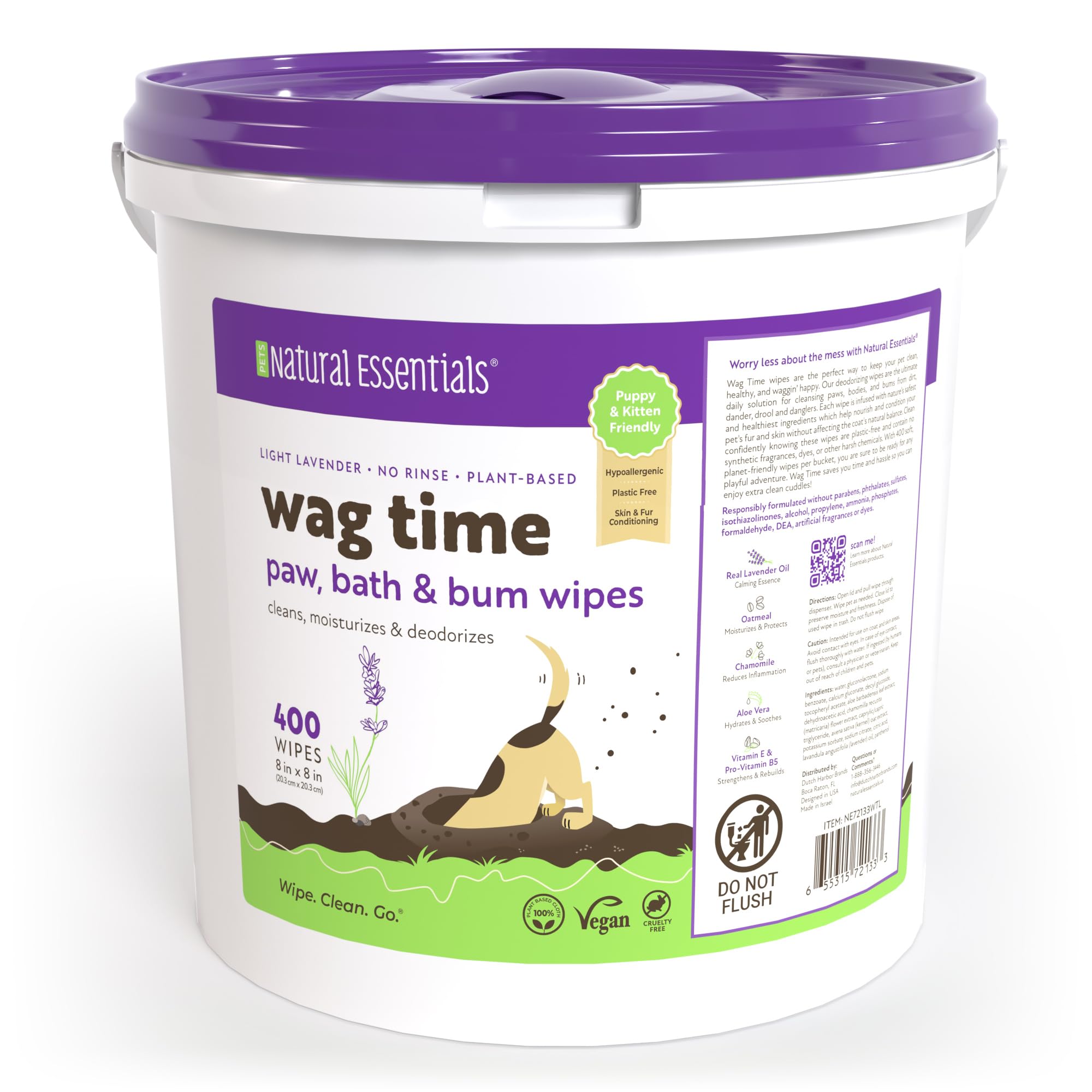 Amazon.com : Wag Time Wipes for Pets - Large, Durable, and Gentle Pet Wipes, Wipes for Messy and ...