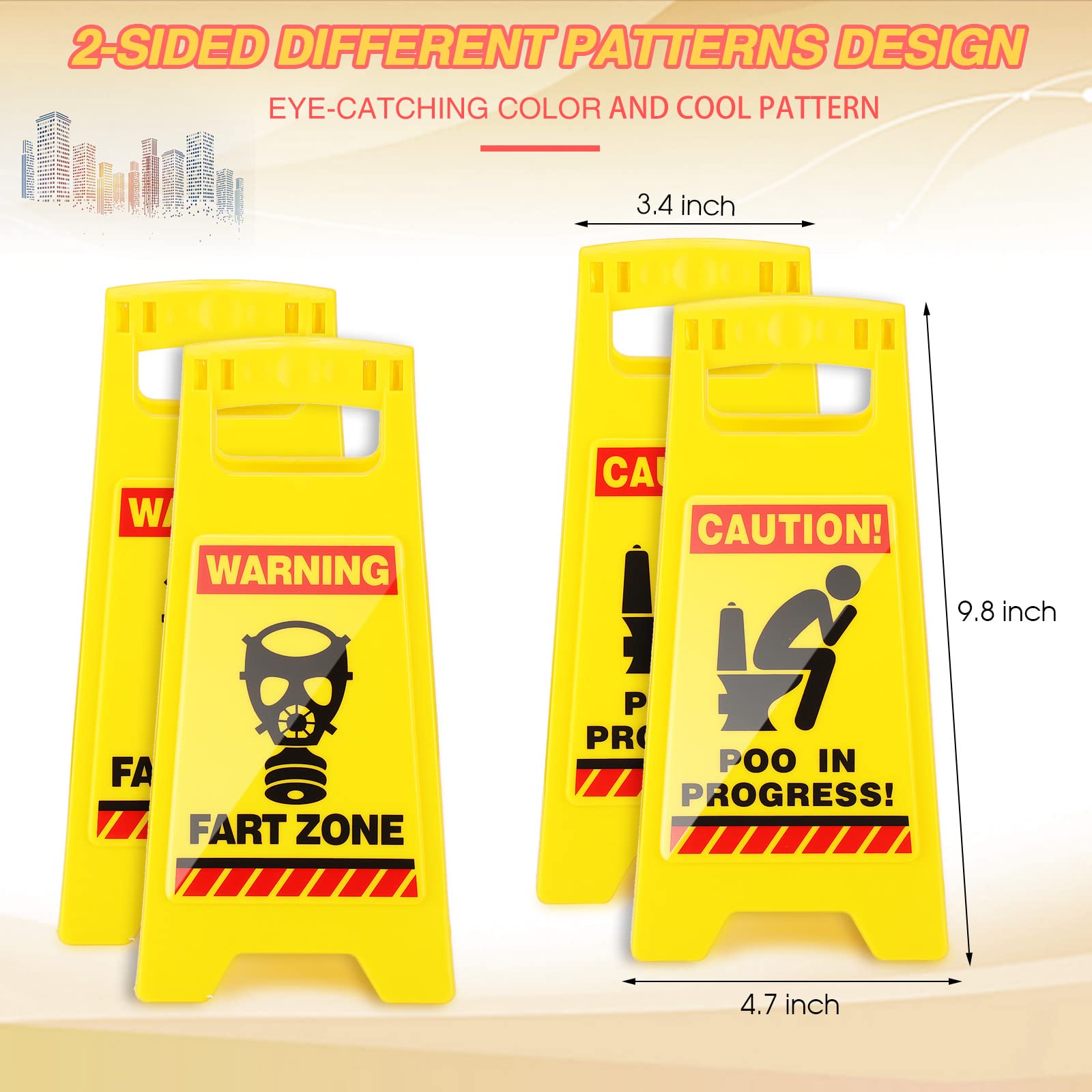 Snapklik.com : 2 PCS Poop In Progress Warning Sign Toilet Humour Gag ...