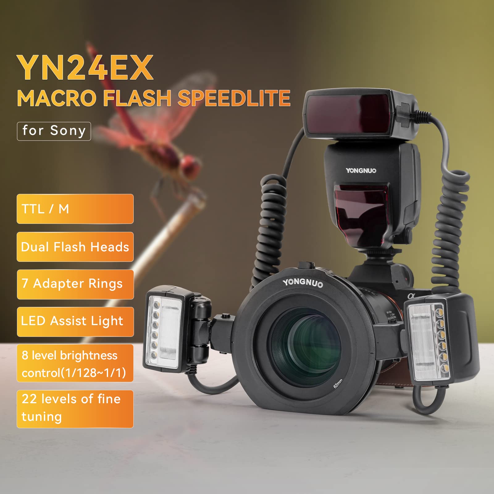 Snapklik.com : Yongnuo YN24EX S Macro Flash Speedlite, GN18 TTL