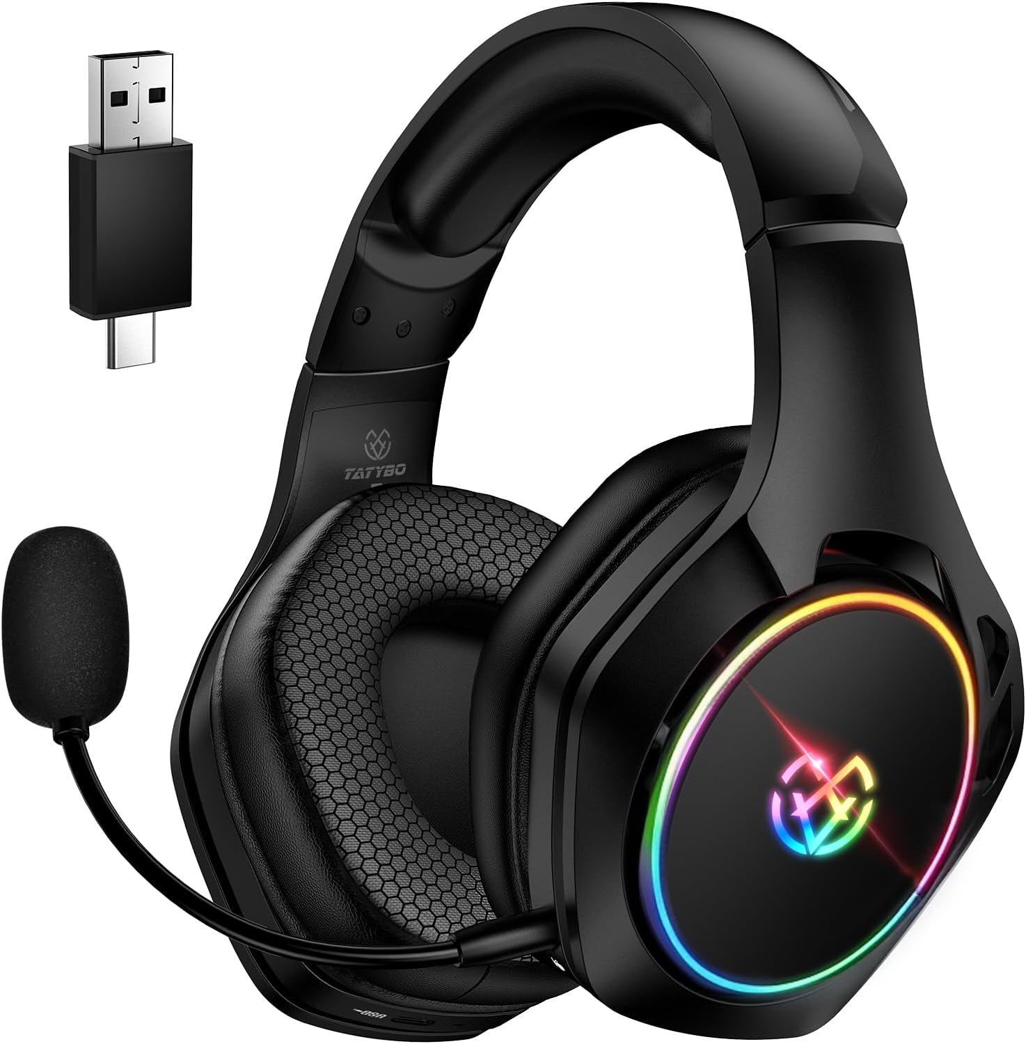 Amazon.com: Wireless Gaming Headset 7.1, Bluetooth 5.3 & 2.4GHz Type-C ...