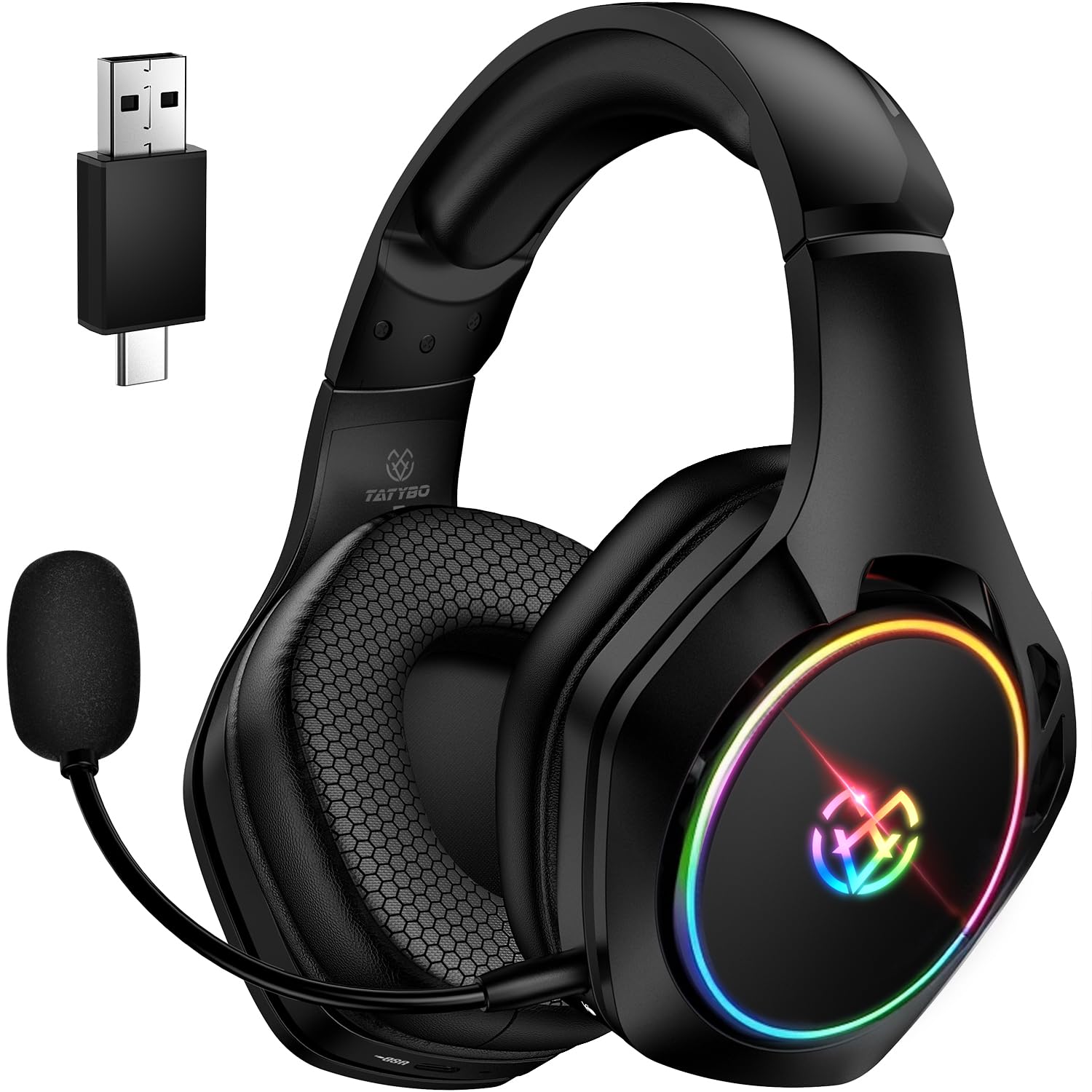 Tatybo - Wireless Gaming Headset for PS4, PS5, PC, 2.4GHz with ...